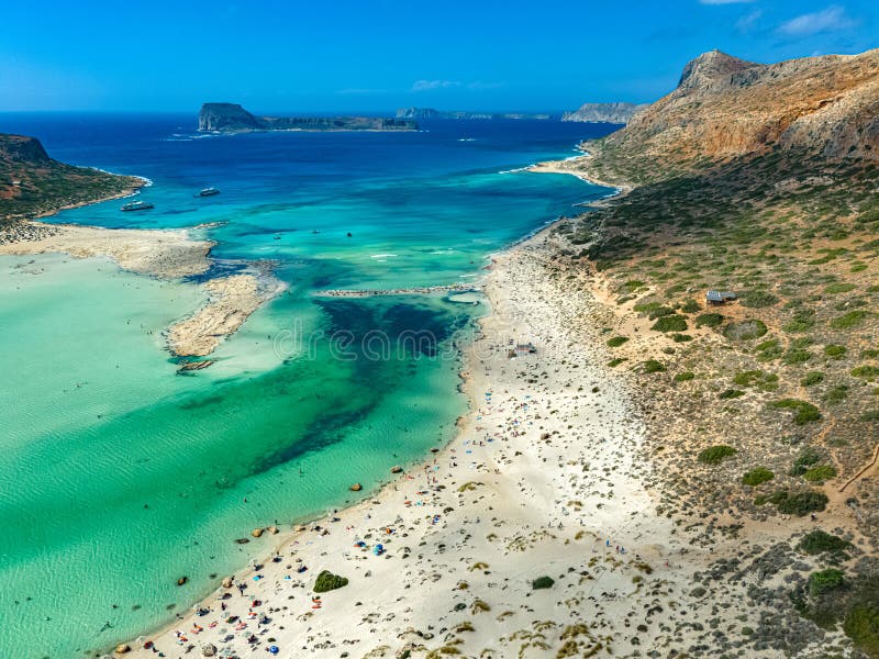 Aerial View of Balos Lagoon, Crete, Greece Stock Image - Image of ...