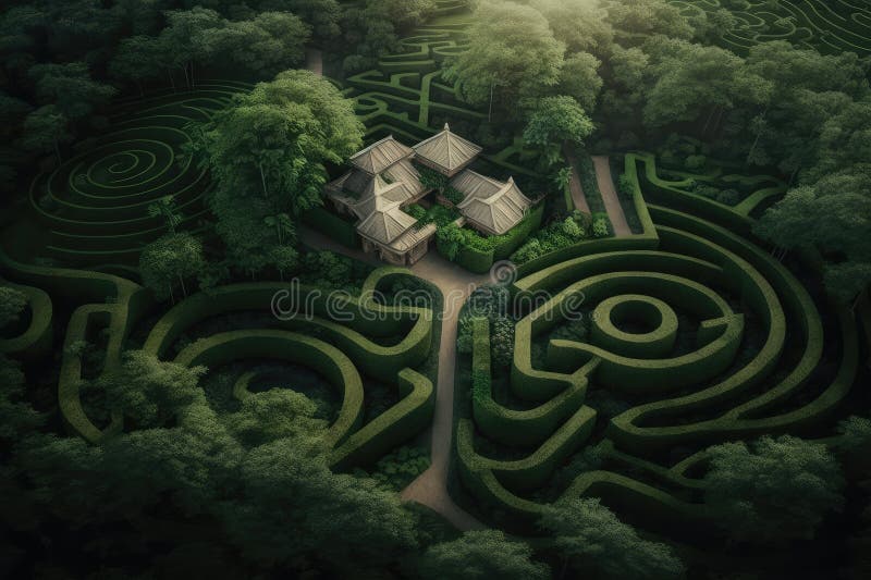Aerial View of Bamboo Forest with Winding Pathways and Hidden Temples ... Aerial View of Bamboo Forest with Winding Pathways and Hidden Temples ...