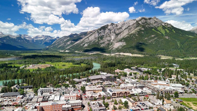 Aerial View of Banff Town on a Beautiful Summer Day. Alberta - Canada ...