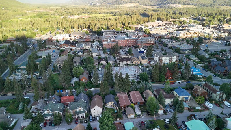 Aerial View of Banff Town on a Beautiful Summer Day. Alberta - Canada ...