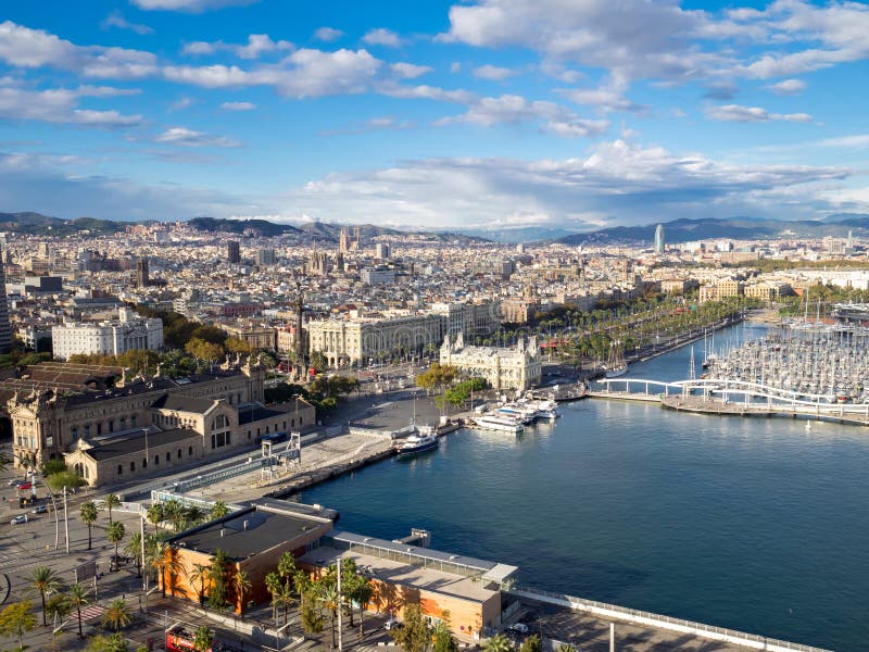 Aerial View of Barcelona, Spain Stock Photo - Image of europe, rambla ...