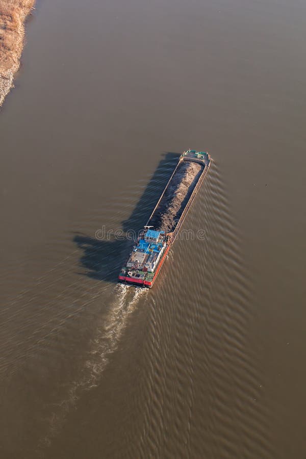 Aerial view of a barge stock image. Image of ship, vessel - 51383895