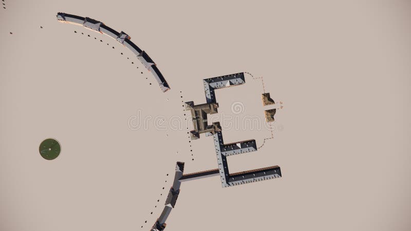 Aerial View of Baroque Palace Layout - 3D Render Stock Illustration ...