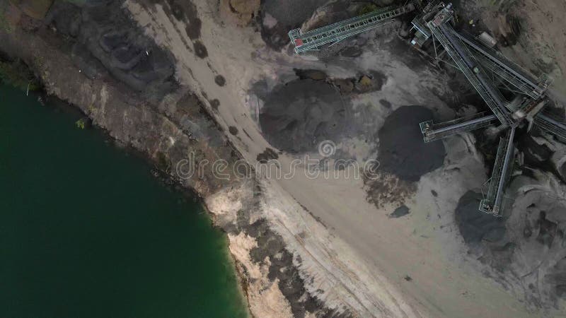Aerial View Basalt Quarry of Open Pit Mine Machines with Sifters and ... Aerial View Basalt Quarry of Open Pit Mine Machines with Sifters and ...