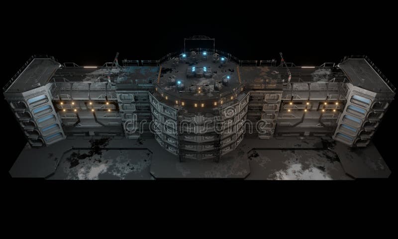 Aerial View Base of Operations Main Computer Center Building Stock ...