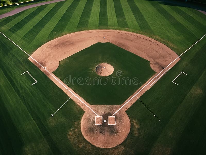 Aerial View of Baseball Diamond Stock Photo - Image of outdoor ...