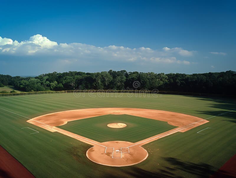 Aerial View of Baseball Diamond Stock Photo - Image of summer, techny ...