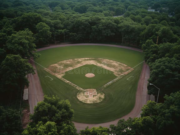 Aerial View of Baseball Diamond Stock Photo - Image of summer, aerial ...