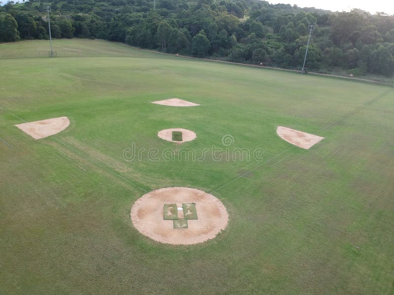 Aerial View of a Baseball Field Stock Photo - Image of athletic, white ...