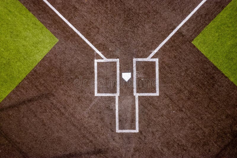 Aerial View of Baseball Field with Lines Stock Photo - Image of field ...