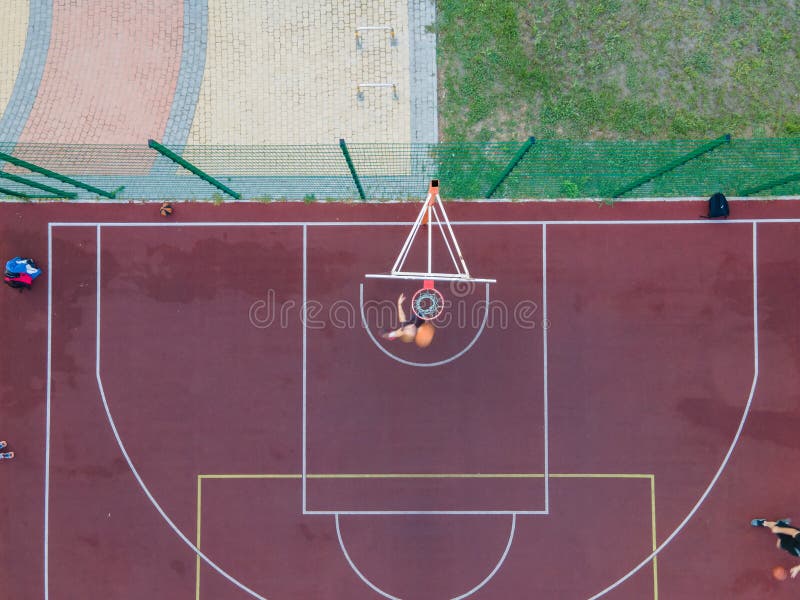 Aerial View of a Basketball Court Outdoors Stock Photo - Image of urban ...