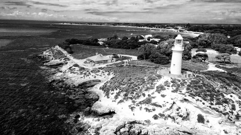 Aerial View of Bathurst Lighthouse in Rottnest Island, Australia Stock ...
