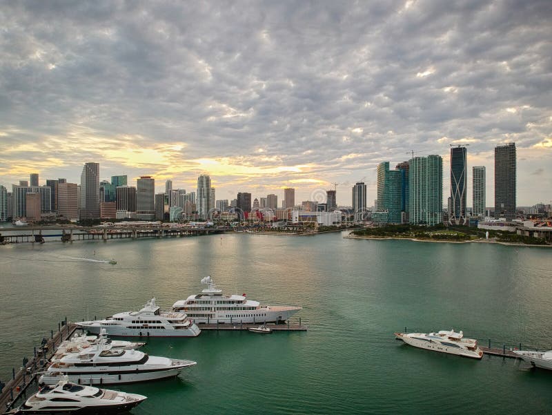 Aerial View of Bay in Miami Florida, USA Editorial Photography - Image ...