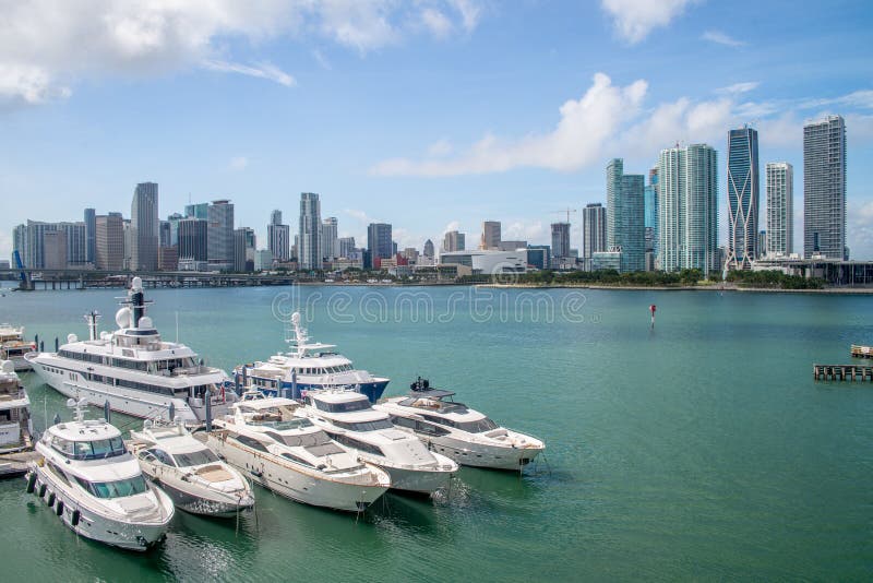 Aerial View of Bay in Miami Florida, USA Editorial Photography - Image ...