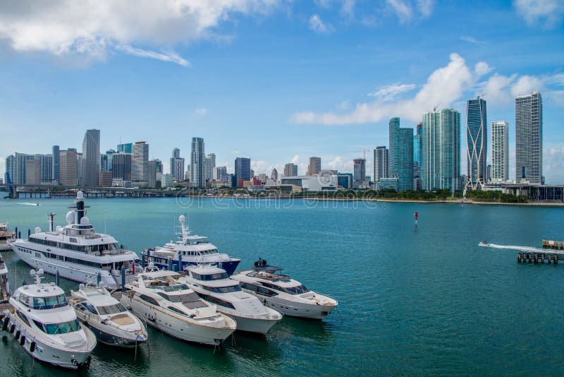 Aerial View of Bay in Miami Florida, USA Editorial Photo - Image of ...