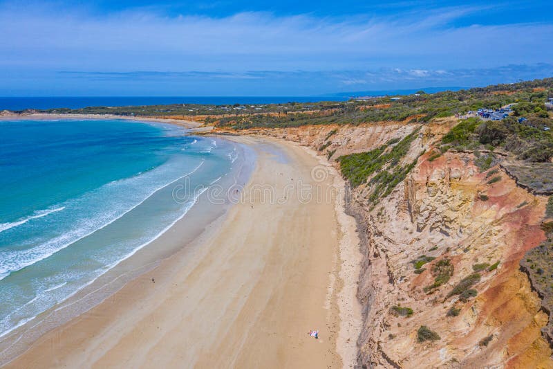 Aerial View of a Beach at Anglesea in Australia Stock Image - Image of ...