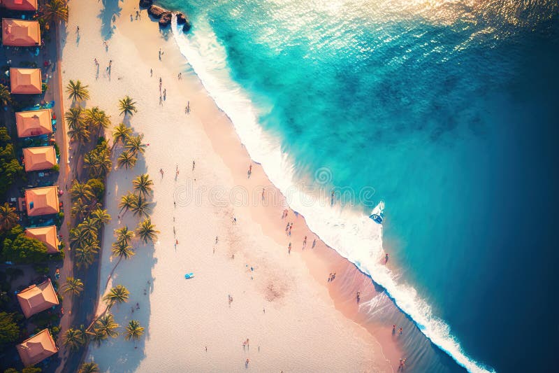 Aerial View of a Beach with Fine White Sand. Ai Generated Stock ...
