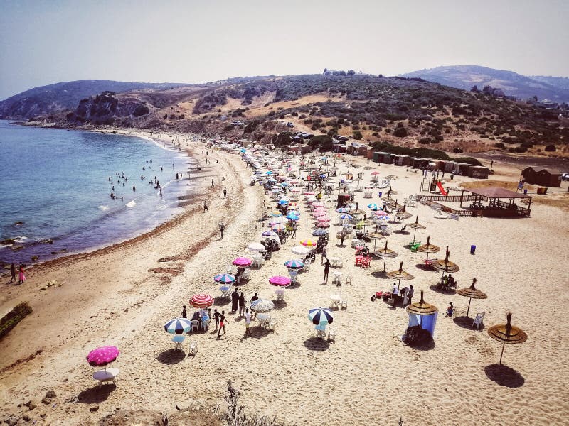 Aerial View of the Beach in Morocco Stock Photo - Image of sandy ...