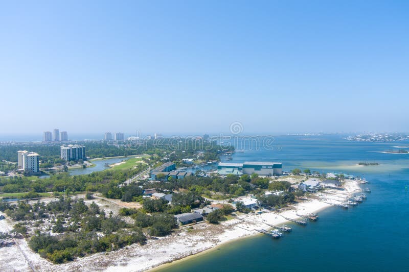 Aerial View of the Beach at Perdido Key Stock Image - Image of skyline ...