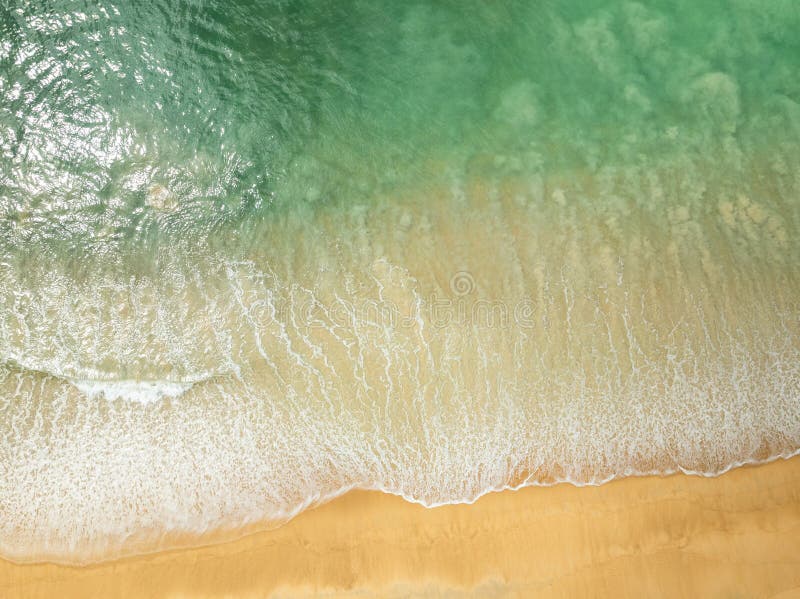 Aerial View Beach Waves Crashing on Sandy Shore Stock Image - Image of ...