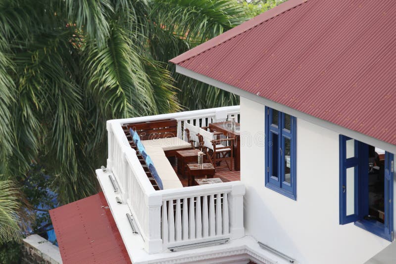 Aerial View of a Beautiful Balcony in a House Stock Photo - Image of ...