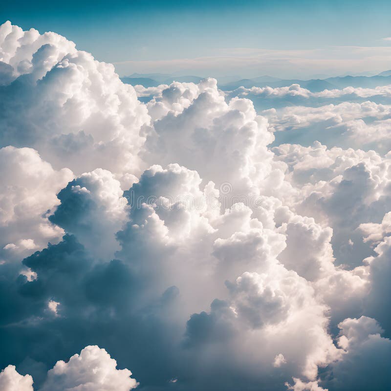 Aerial View of Beautiful Cloudscape with Blue Sky Stock Illustration ...