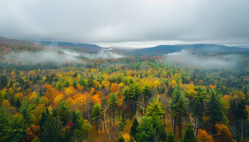 Aerial View of Beautiful Forest on Autumn Day Stock Photo - Image of ...