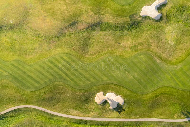 Aerial View of a Beautiful Green Golf Course Stock Photo - Image of ...