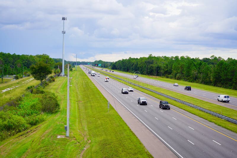 A Beautiful Highway in Florida Editorial Stock Photo - Image of cloud ...