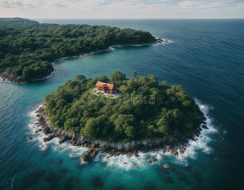 Aerial View of Beautiful Island Stock Image - Image of background ...