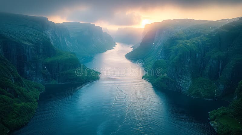Aerial View of a Beautiful Landscape, Towering Cliffs Stock ...