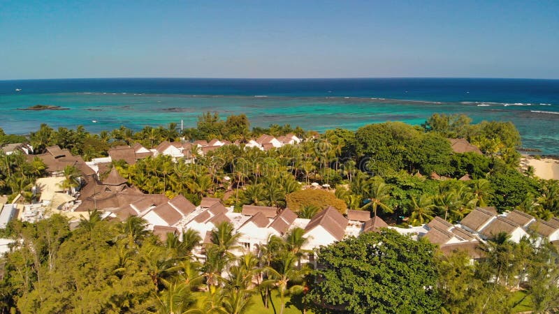 Beautiful Mauritius View with Blue Ocean and Boat Stock Photo - Image ...