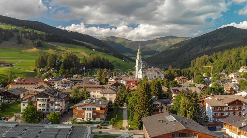 Aerial View of Beautiful Mountain Town in the Alps Stock Photo - Image ...