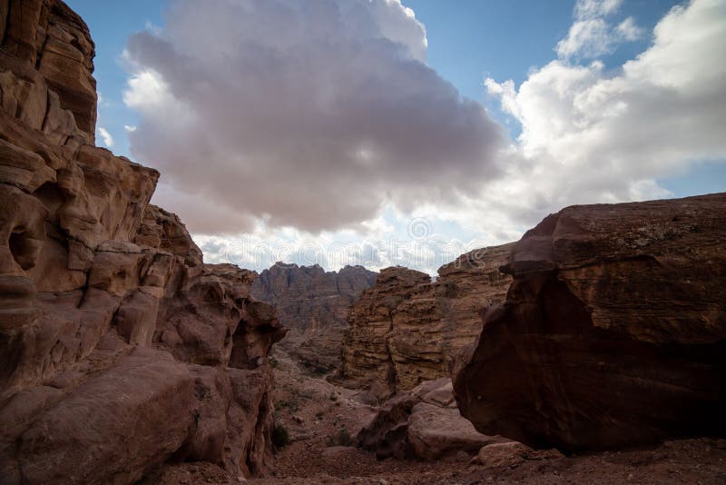 Aerial View of Beautiful Mountains in Petra, Jordan Stock Photo - Image ...