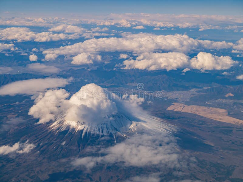 Aerial View of the Beautiful Mt. Fuji Stock Image - Image of daytime ...