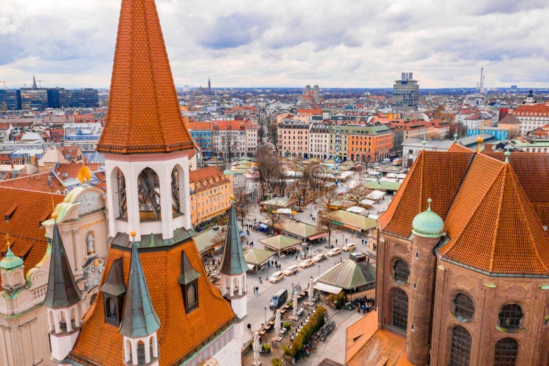 Aerial View of Beautiful Munich, Germany Stock Photo - Image of ...