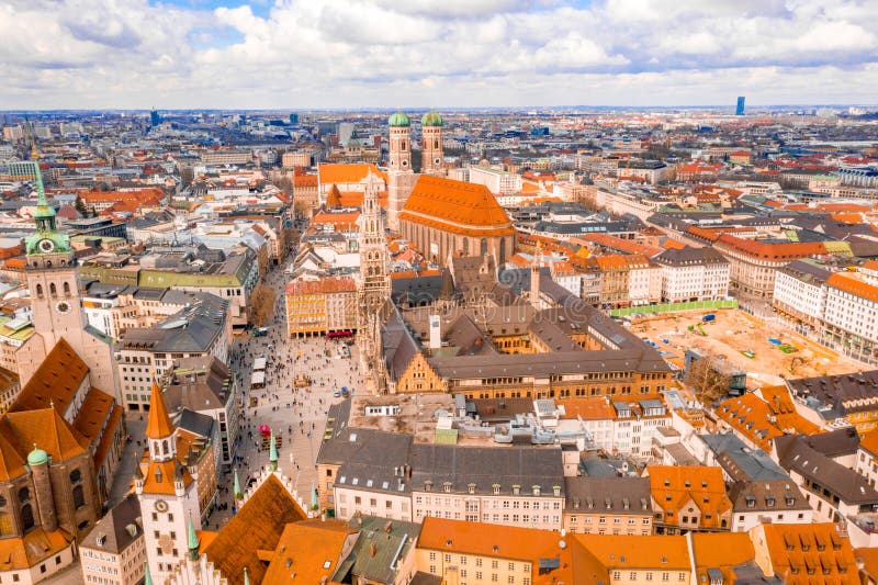Aerial View of Beautiful Munich, Germany Stock Photo - Image of ...