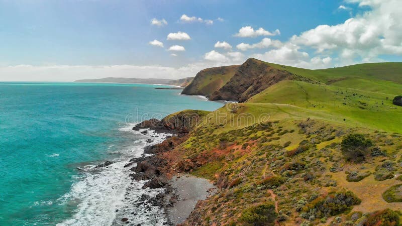 Aerial View of Beautiful Second Valley Countryside - Australia Stock ...