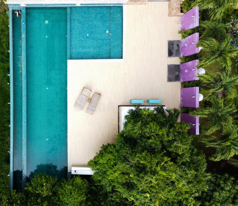 Aerial View of Beautiful Swimming Pool Stock Image - Image of holiday ...