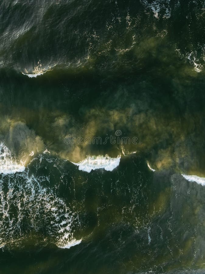 Aerial View of Beautiful Waves Under the Bright Sunlight Stock Photo ...