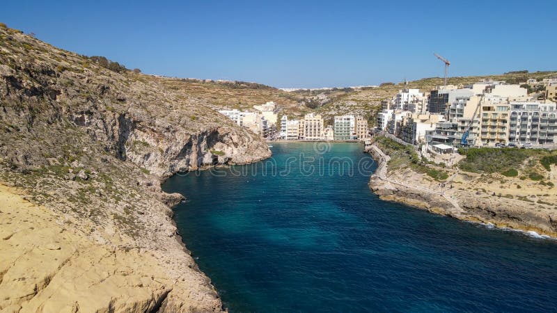Aerial View of Beautiful Xlendi Bay from Drone, Gozo Stock Photo ...