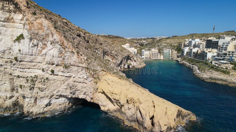 Aerial View of Beautiful Xlendi Bay from Drone, Gozo Stock Image ...