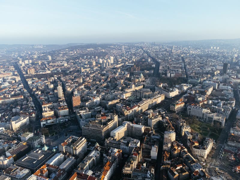 Aerial View of Belgrade Downtown in the Evening. the Capital of Serbia ... Aerial View of Belgrade Downtown in the Evening. the Capital of Serbia ...