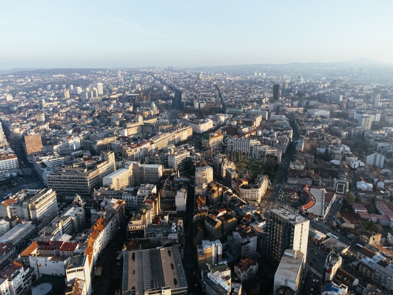 Aerial View of Belgrade Downtown in the Evening. the Capital of Serbia ... Aerial View of Belgrade Downtown in the Evening. the Capital of Serbia ...