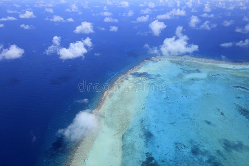 Aerial View of the Belize Barrier Reef Stock Photo - Image of blue ...