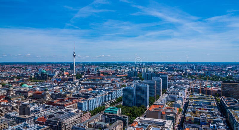 Aerial view of Berlin city editorial stock photo. Image of beautiful ...