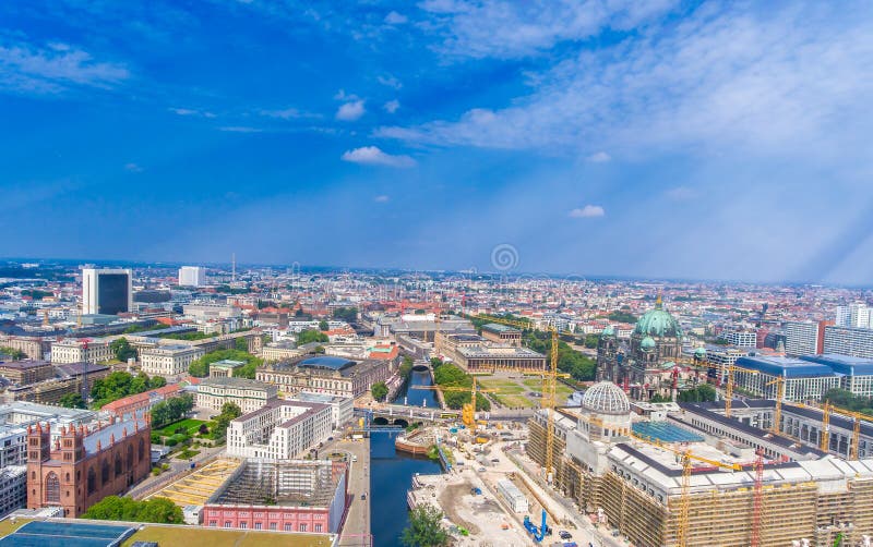 Aerial View of Berlin Cityscape from Drone, Germany Stock Image - Image ...