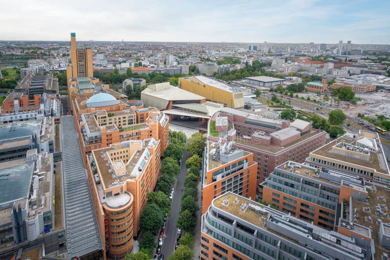 Aerial View of Berlin with Theater at Potsdamer Platz - Berlin, Germany ...