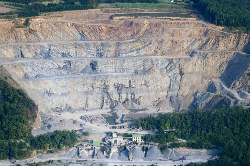 Aerial View : Big Stone Quarry Stock Photo - Image of aerial, grey ...