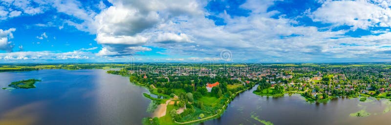 Aerial View of Birzai Castle in Lithuania Stock Photo - Image of ...